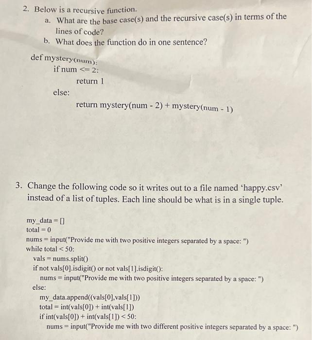 Solved 1. Write a function named lucky that takes a file as | Chegg.com