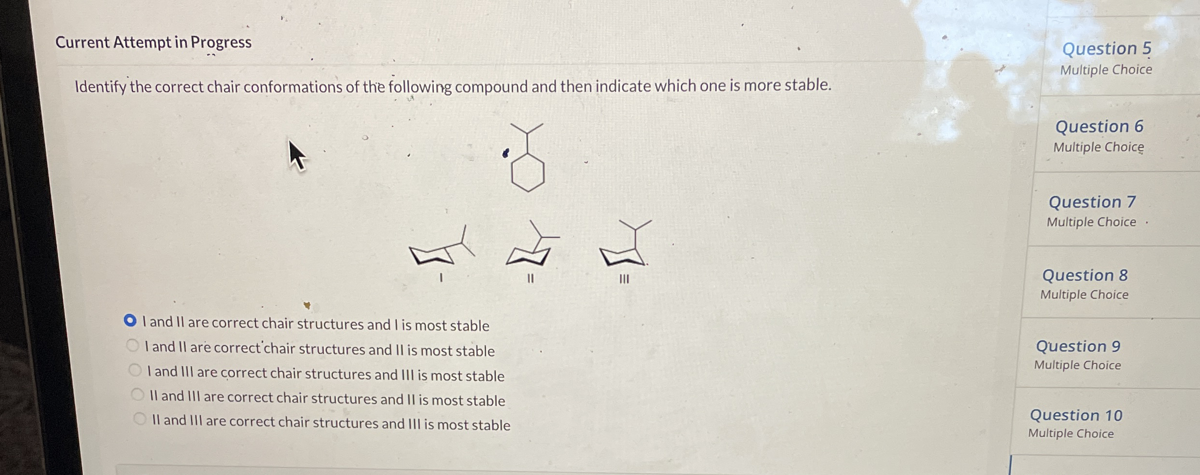 Solved Current Attempt in ProgressIdentify the correct chair | Chegg.com