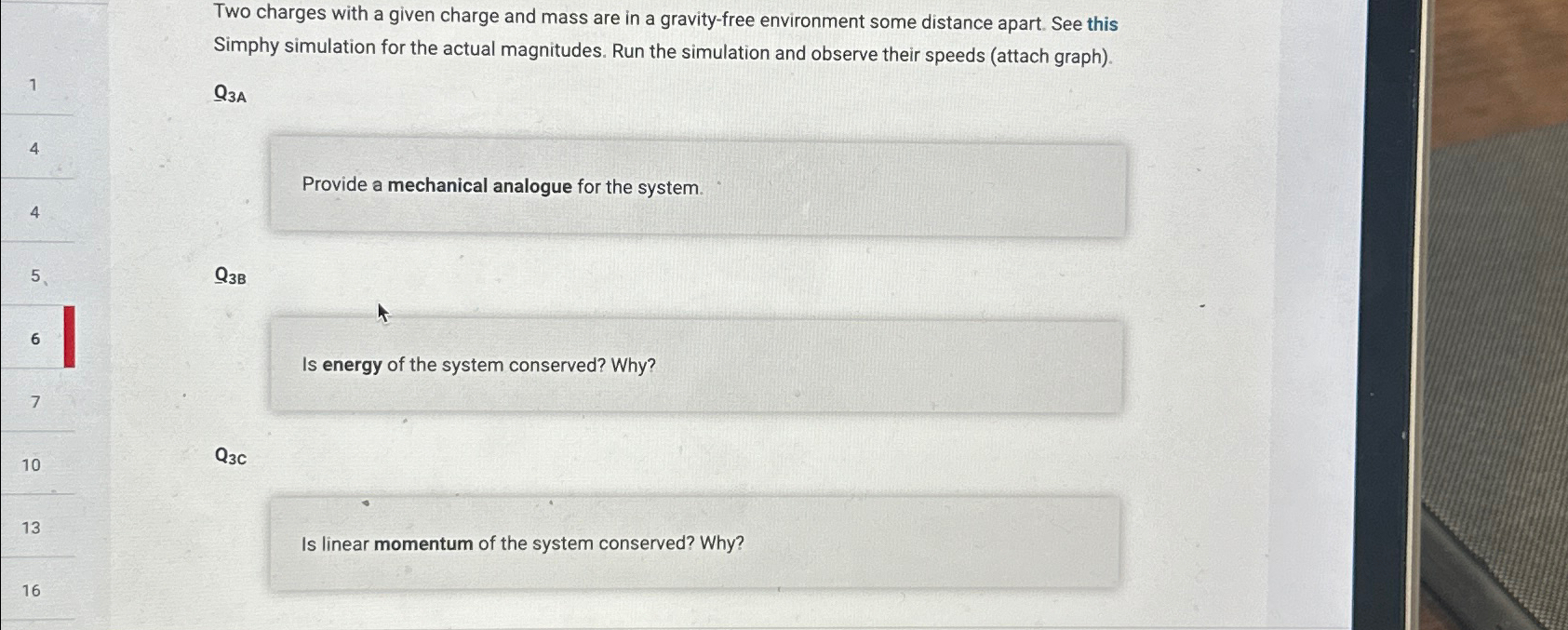 Solved Two charges with a given charge and mass are in a | Chegg.com