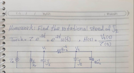 Homework: Find the rotational speed of J2 ﻿Torch | Chegg.com