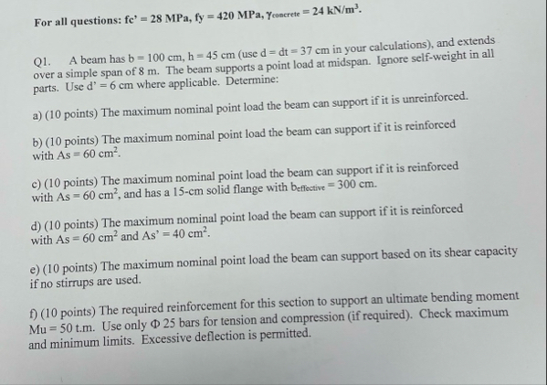 Solved For all questions: | Chegg.com