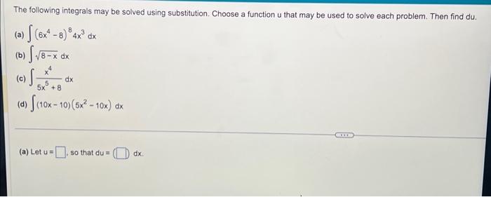 Solved The following integrals may be solved using | Chegg.com