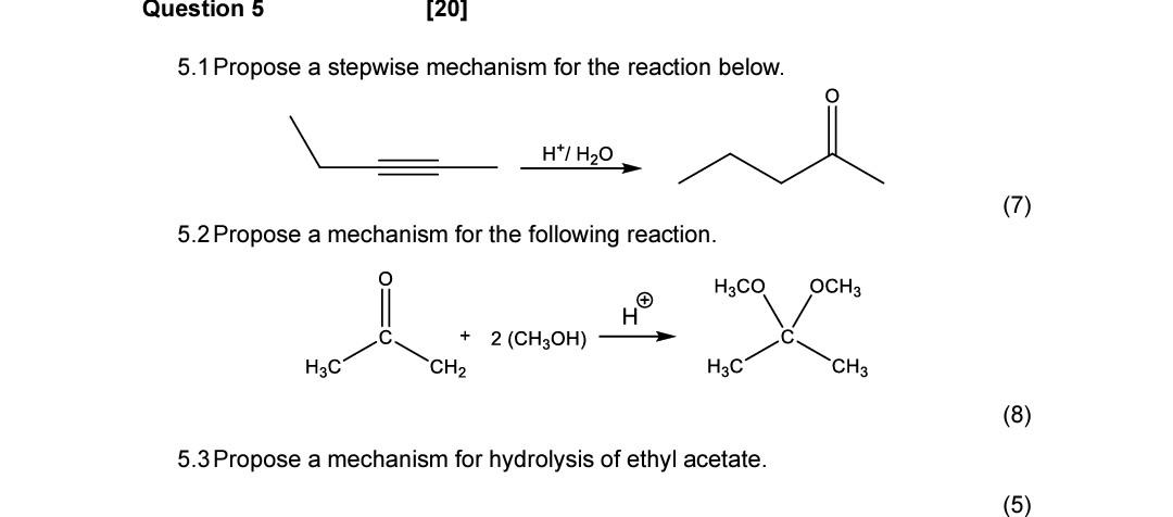 Solved 5.1Propose a stepwise mechanism for the reaction | Chegg.com