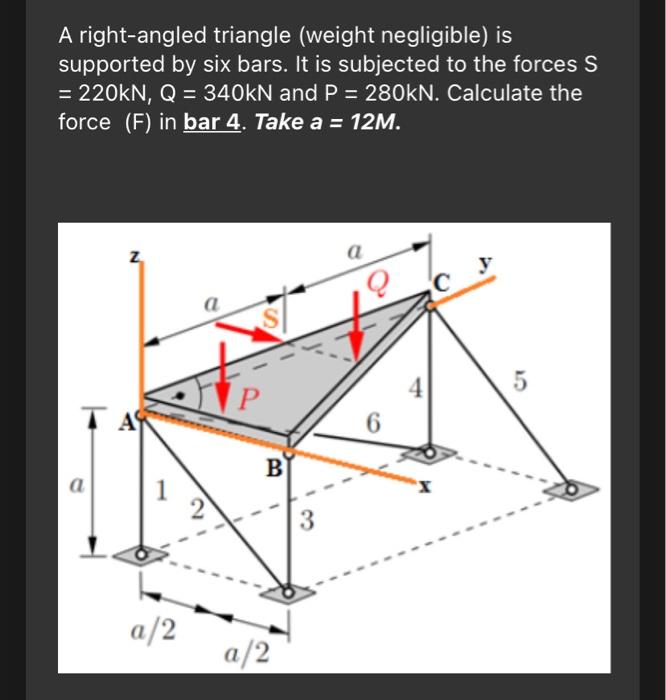 Solved A right-angled triangle (weight negligible) is | Chegg.com
