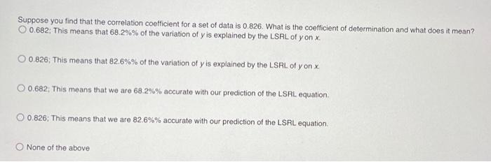 Solved Suppose you find that the correlation coefficient for | Chegg.com