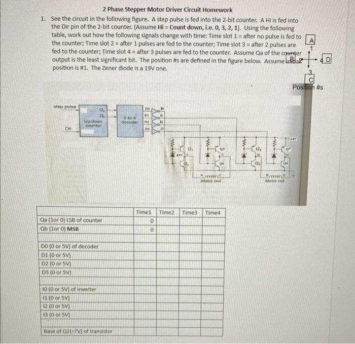 Solved 2 Phase Stepper Motor Driver Circuit Homework 1. See | Chegg.com