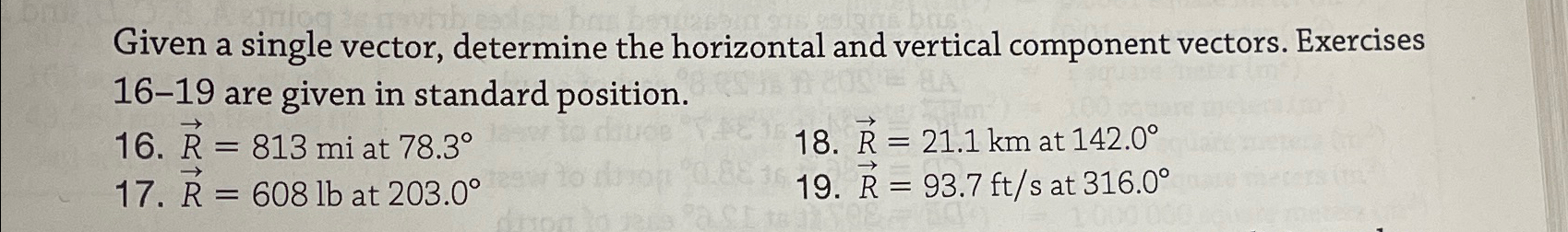Solved Given a single vector, determine the horizontal and | Chegg.com