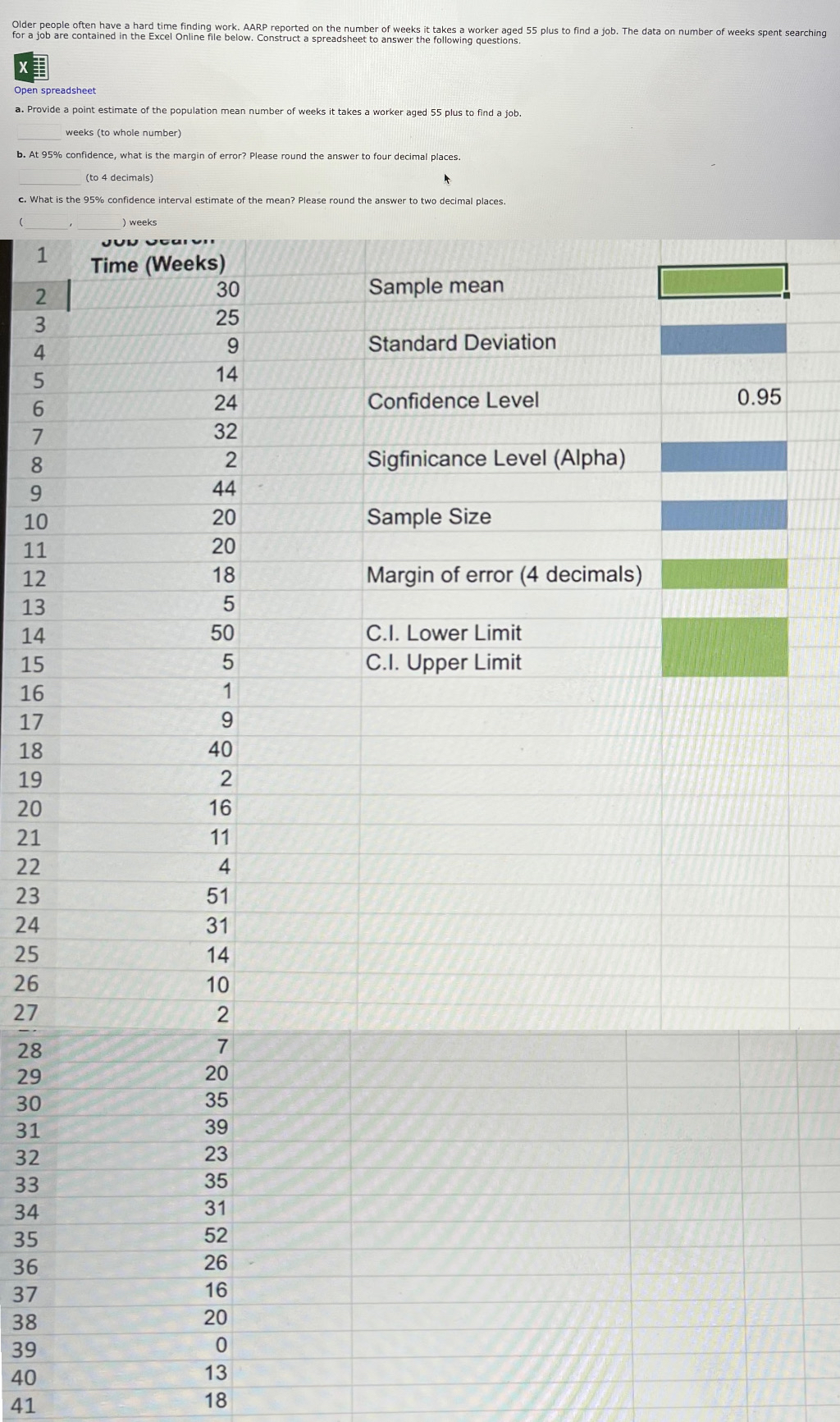 Solved for a job are contained in the Excel Online file | Chegg.com