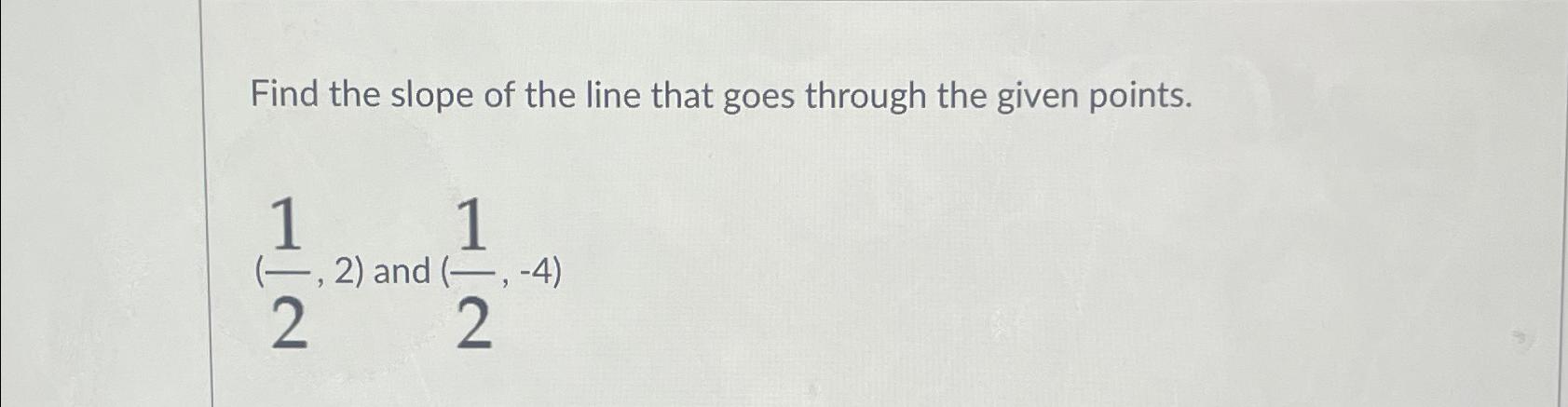 Solved Find the slope of the line that goes through the | Chegg.com