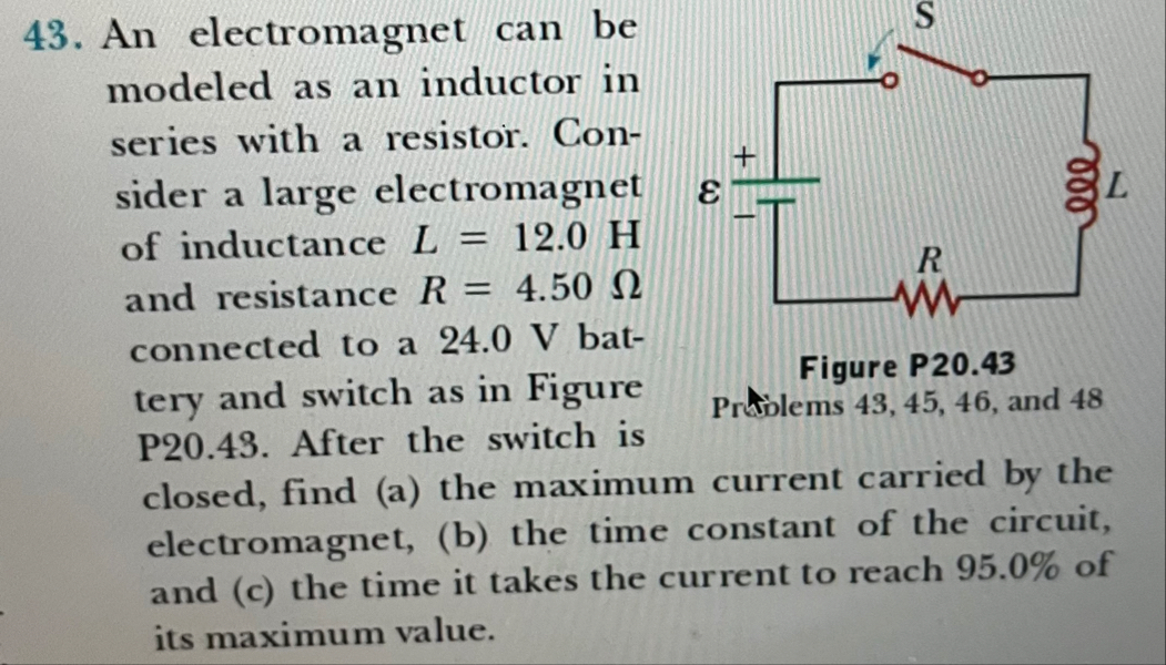 Solved An electromagnet can be modeled as an inductor in | Chegg.com