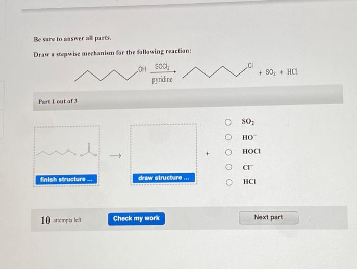 Solved Be sure to answer all parts. Draw a stepwise | Chegg.com
