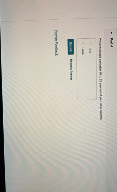 Solved Part AProteins should comprise 10 ﻿to 25 ﻿percent of | Chegg.com
