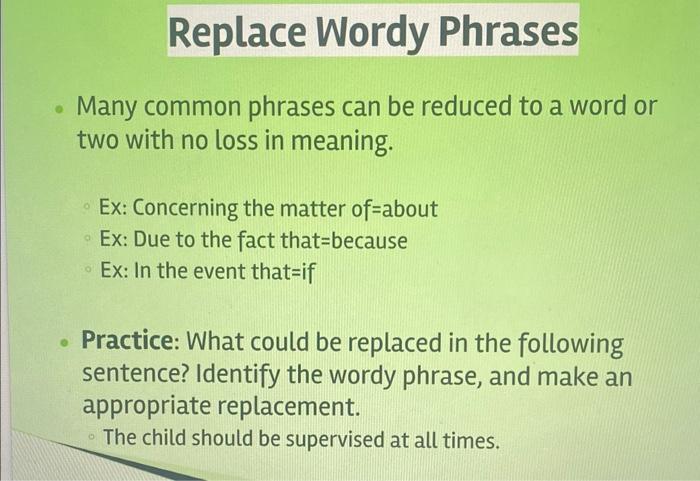 Identify what word or words do not belong in formal | Chegg.com