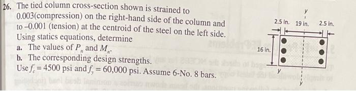 Solved 6. The tied column cross-section shown is strained to | Chegg.com