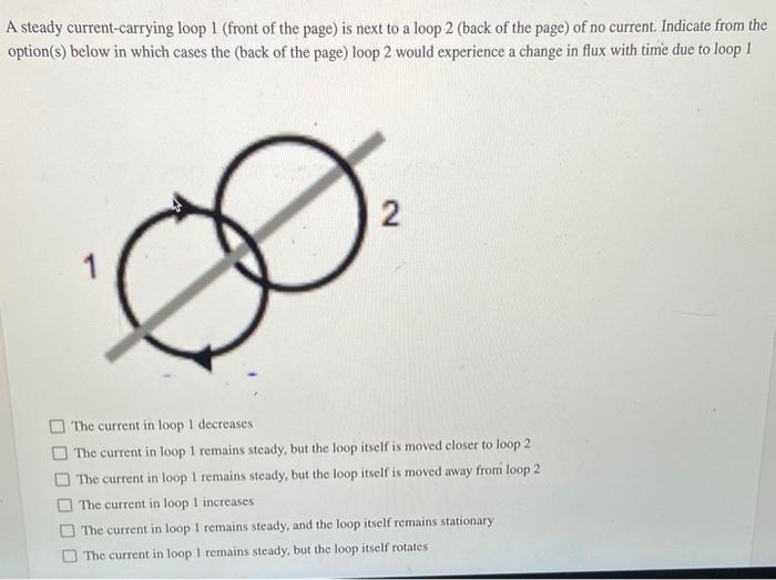 Solved A steady current-carrying loop 1 (front of the page) | Chegg.com