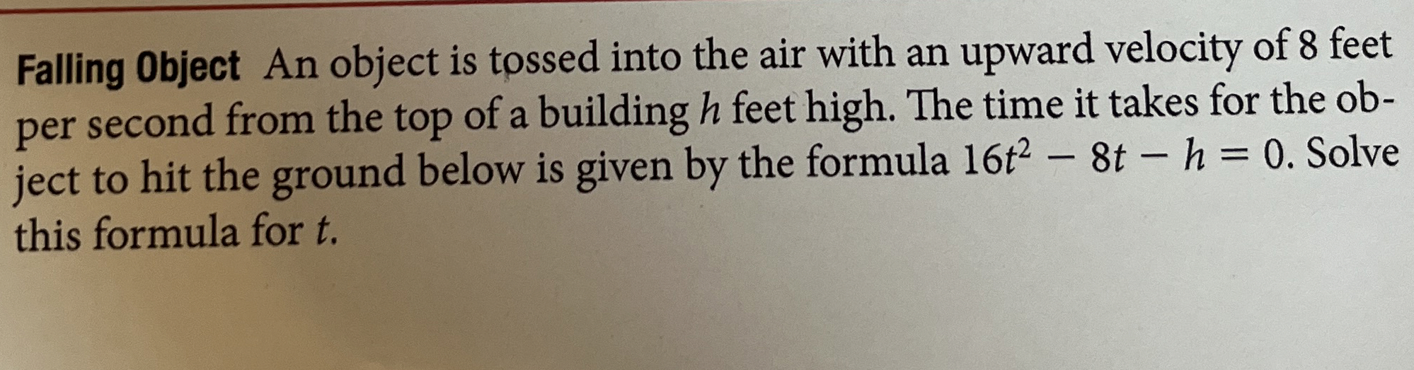 Solved Falling Object An object is tossed into the air with | Chegg.com