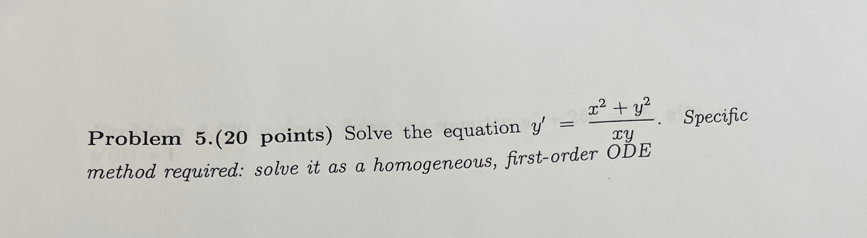 Solved Problem 5.(20 ﻿points) ﻿Solve the equation | Chegg.com