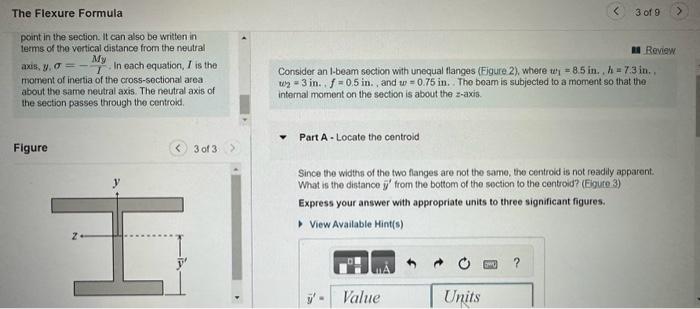 Solved The Flexure Formula point in the section. It can also | Chegg.com