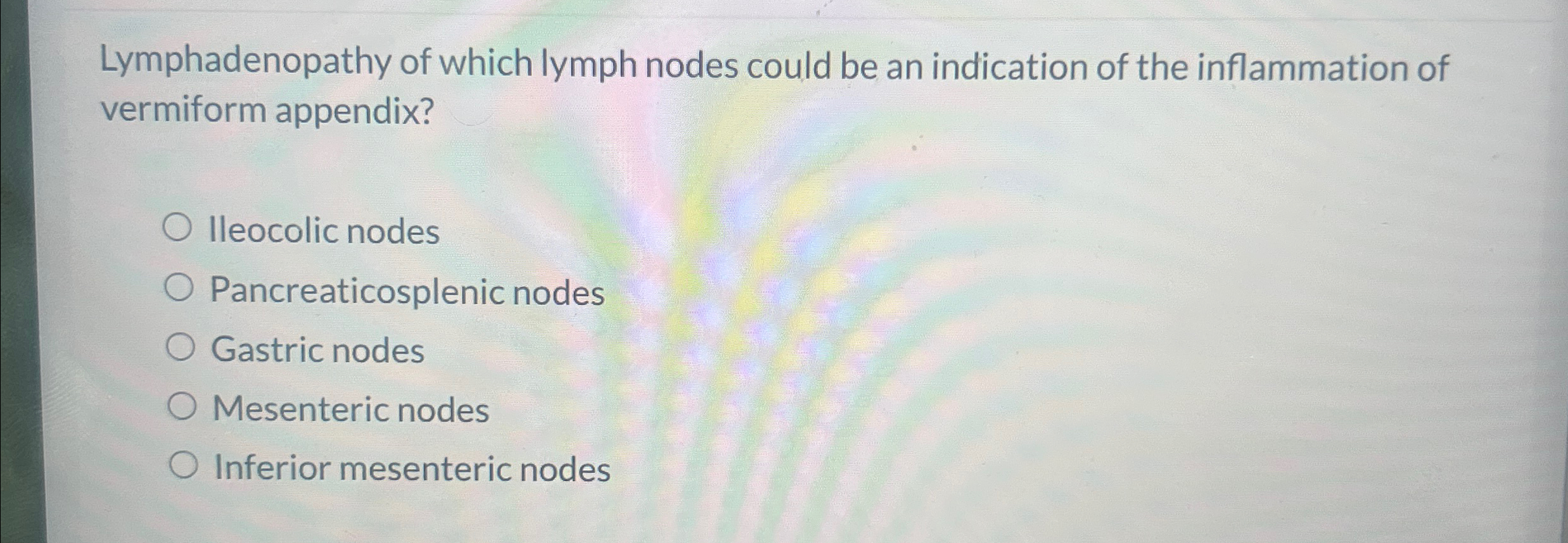 Solved Lymphadenopathy Of Which Lymph Nodes Could Be An