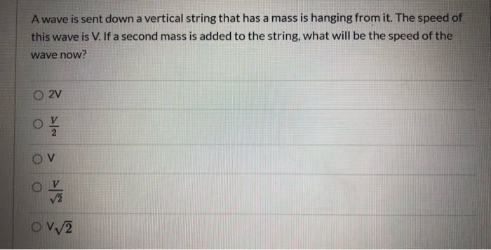 Solved A wave is sent down a vertical string that has a mass | Chegg.com