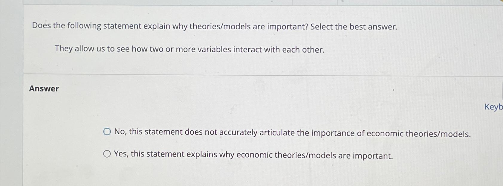 Solved Does the following statement explain why | Chegg.com