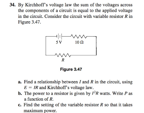 Solved By Kirchhoff's voltage law the sum of the voltages | Chegg.com