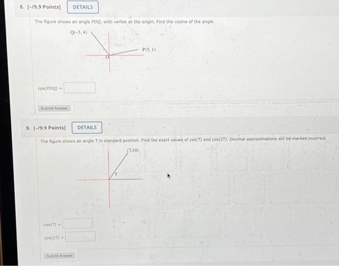 Solved The figure shows an angle POQ, with vertex at the | Chegg.com
