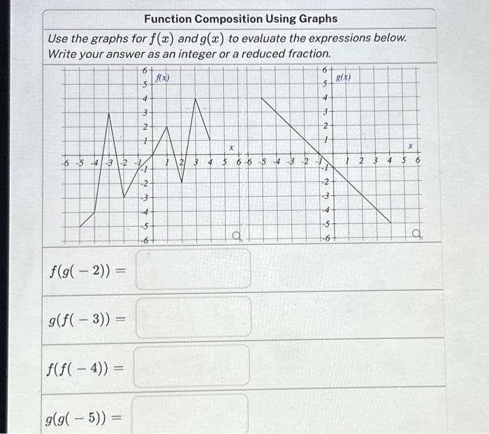 Solved Function Composition Using Graphs Use the graphs for | Chegg.com Solved Function Composition Using Graphs Use the graphs for | Chegg.com