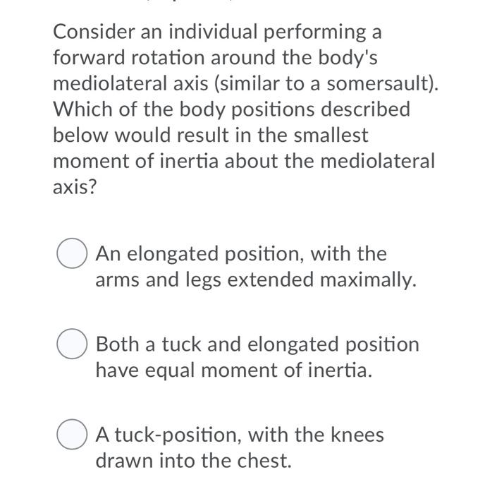 Solved Consider an individual performing a forward rotation | Chegg.com
