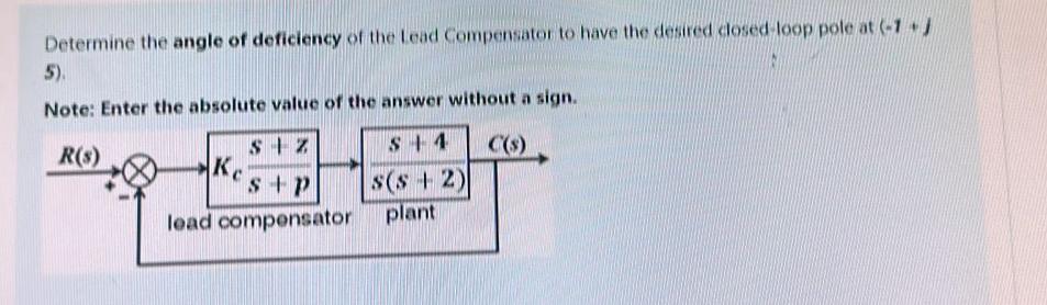 Solved Determine the angle of deficiency of the lead | Chegg.com