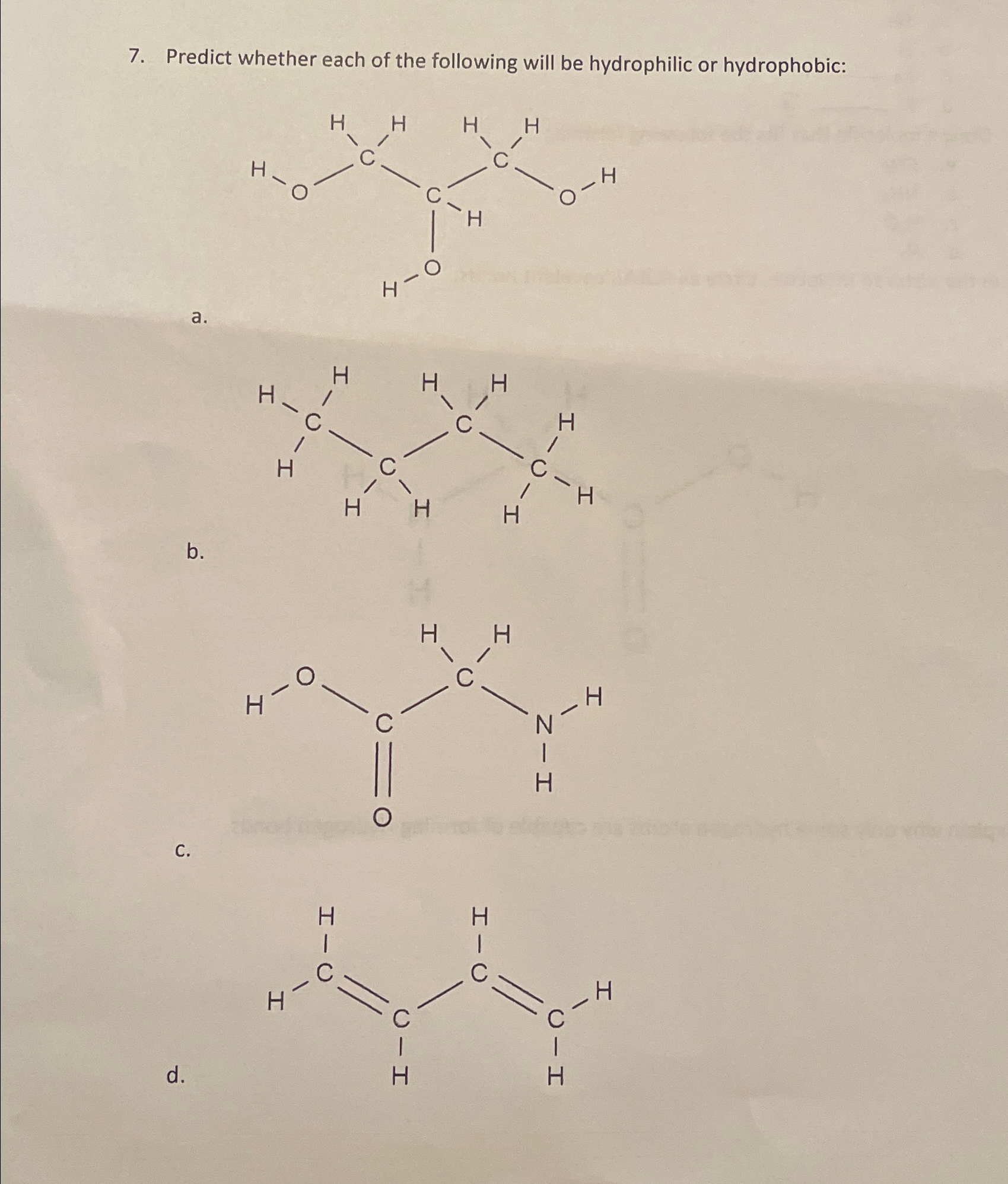 Solved Predict whether each of the following will be | Chegg.com
