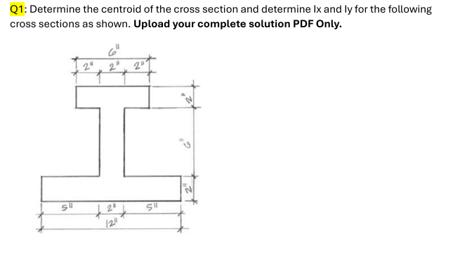 Solved determine the centroid of the cross section and | Chegg.com