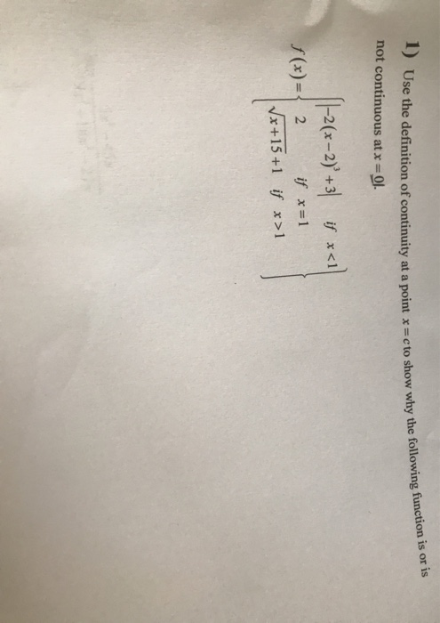 Solved Use the definition of continuity at a point x=cto | Chegg.com