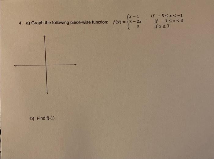 Solved A Graph The Following Piece Wise Function 6134