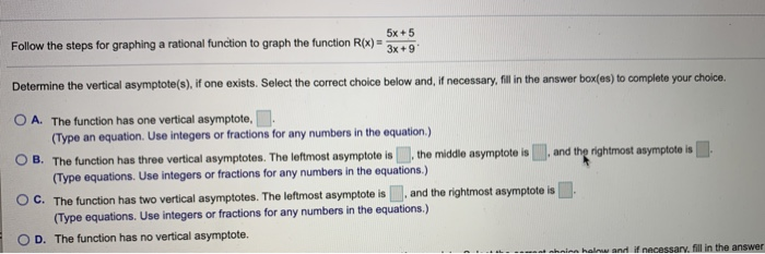 Solved Follow the steps for graphing a rational function to | Chegg.com