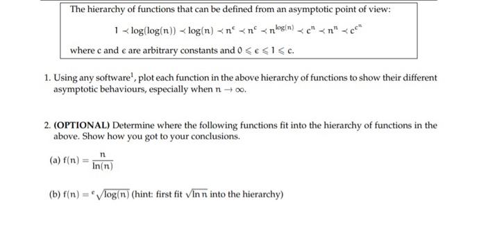 Solved The hierarchy of functions that can be defined from | Chegg.com