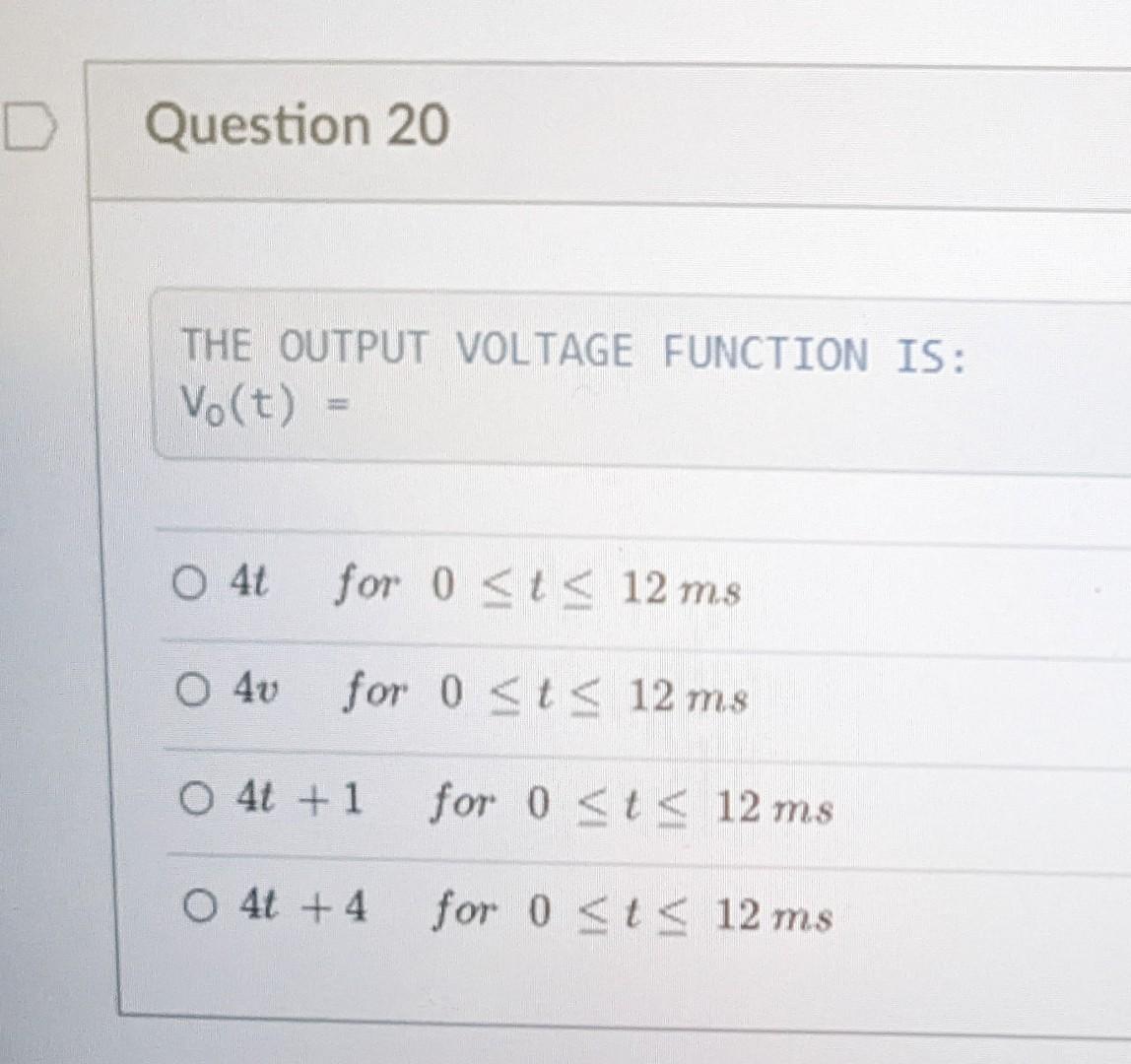 Solved DIFFERENTIATOR TO PRODUCE AND OUTPUT OF 4 V WHEN THE | Chegg.com