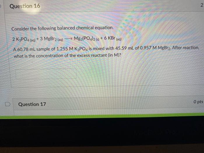 Solved Consider the following balanced chemical equation. 2 | Chegg.com