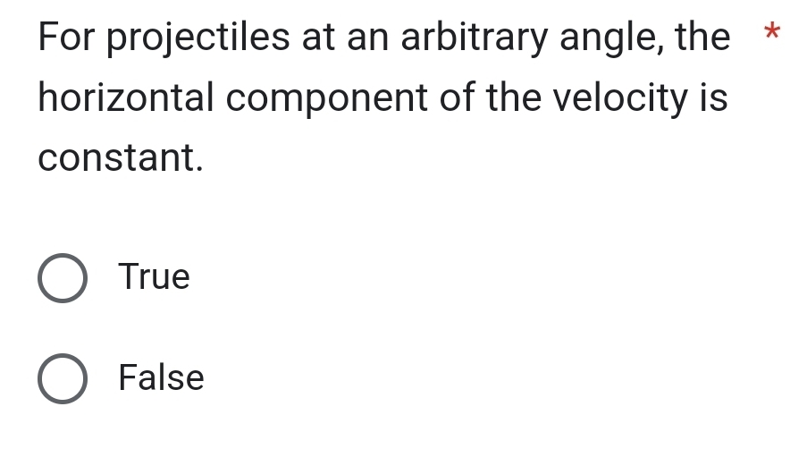 Solved For projectiles at an arbitrary angle, the horizontal | Chegg.com