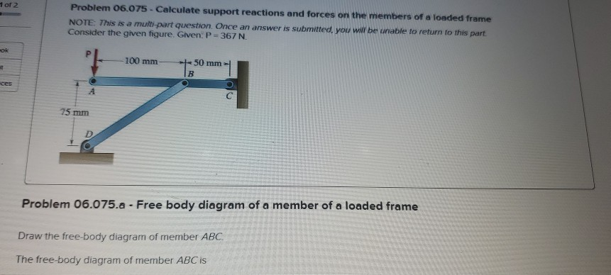 Solved 1 of 2 Problem 06.075 - Calculate support reactions | Chegg.com Solved 1 of 2 Problem 06.075 - Calculate support reactions | Chegg.com
