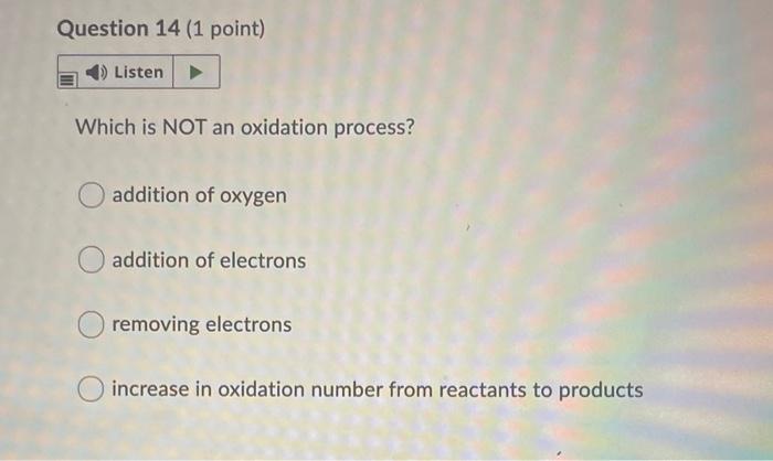 Solved Question 14 (1 point) Listen Which is NOT an | Chegg.com