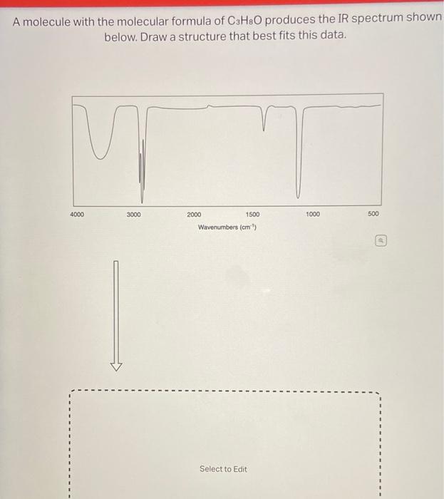 Solved A molecule with the molecular formula of C3H8O | Chegg.com
