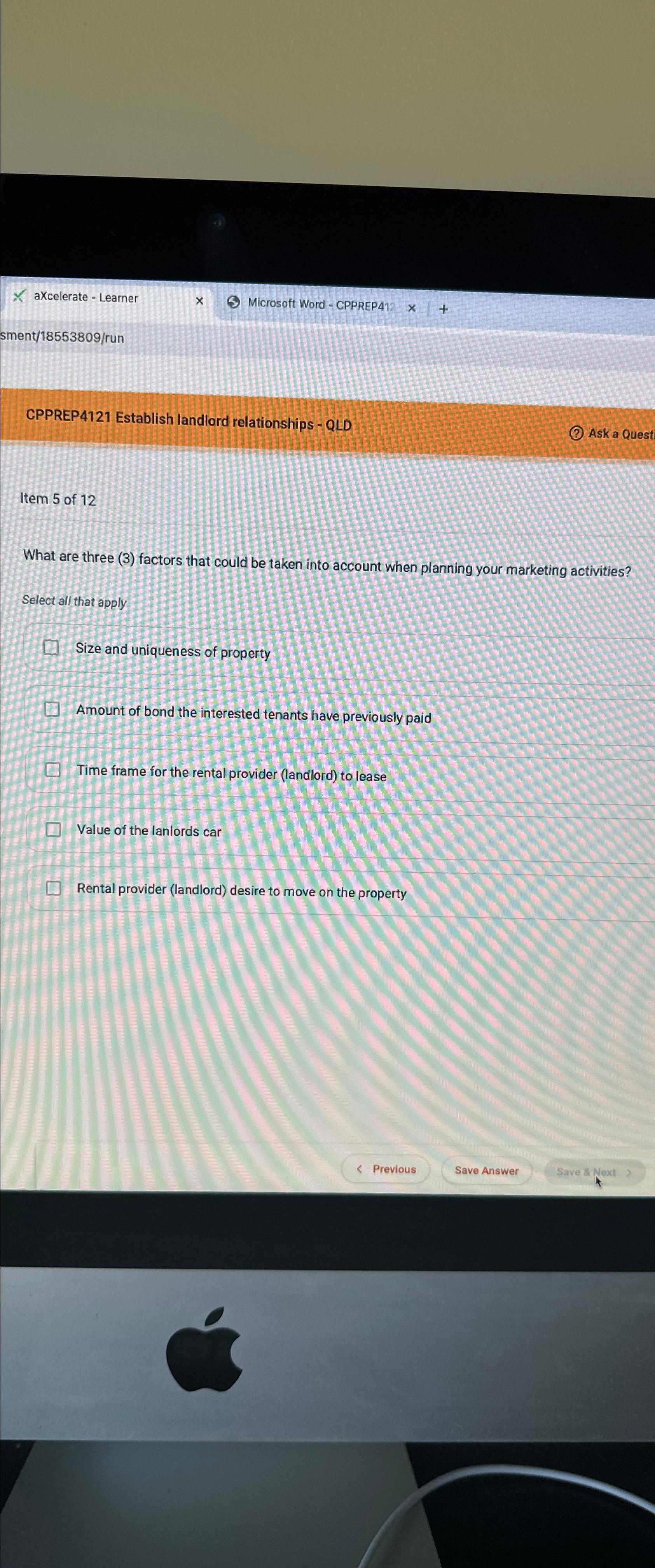 Solved CPPREP4121 ﻿Establish landlord relationships - | Chegg.com