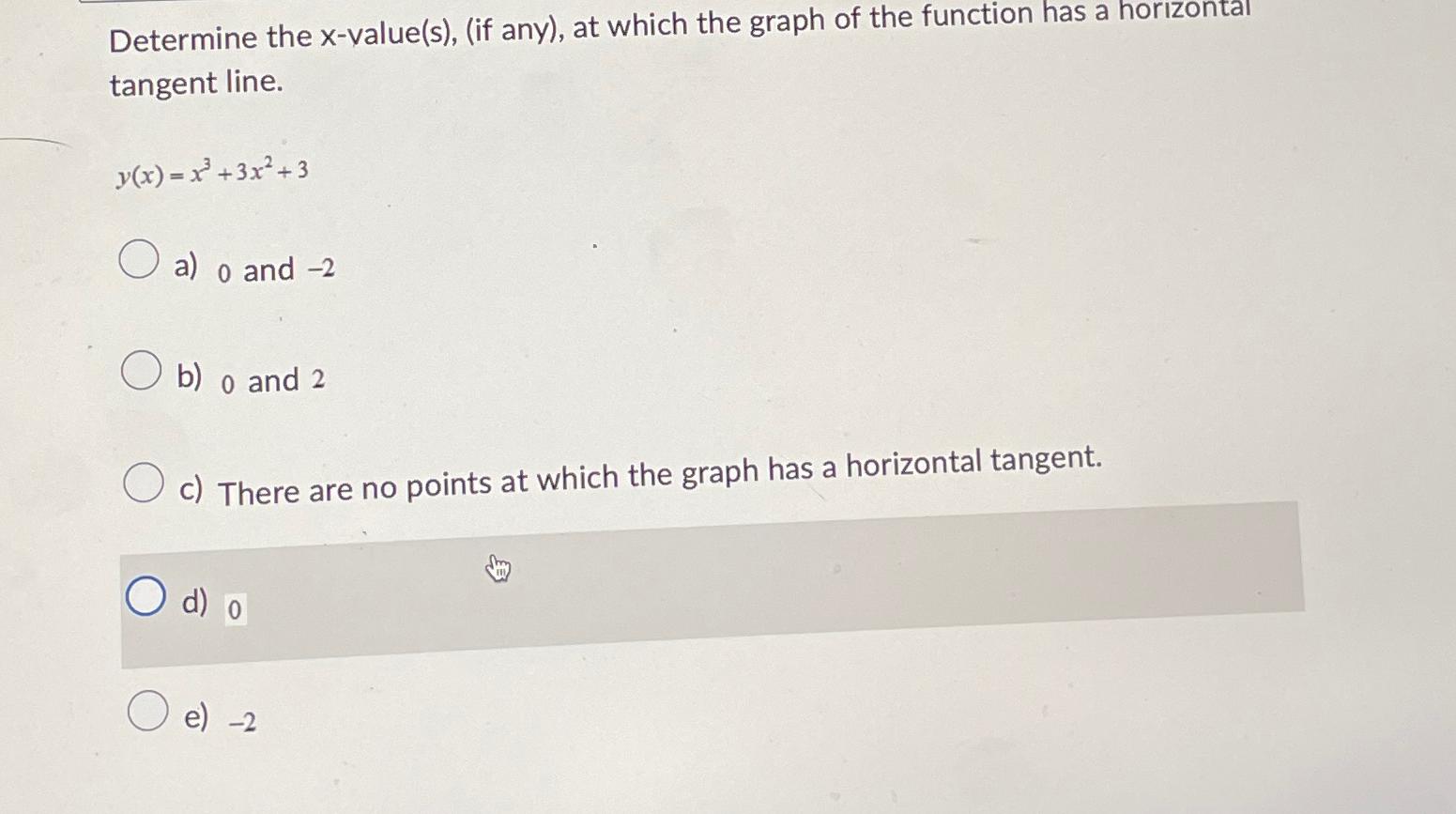 Solved Determine the x-value(s), (if any), ﻿at which the | Chegg.com