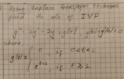 Solved Using Laplace transporm techniques find the solution | Chegg.com