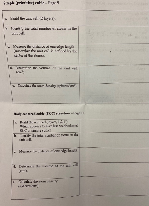 Solved Simple (primitive) cubic - Page 9 a. Build the unit | Chegg.com