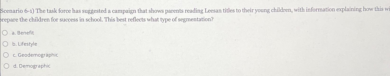 Solved Scenario 6-1) ﻿The task force has suggested a | Chegg.com