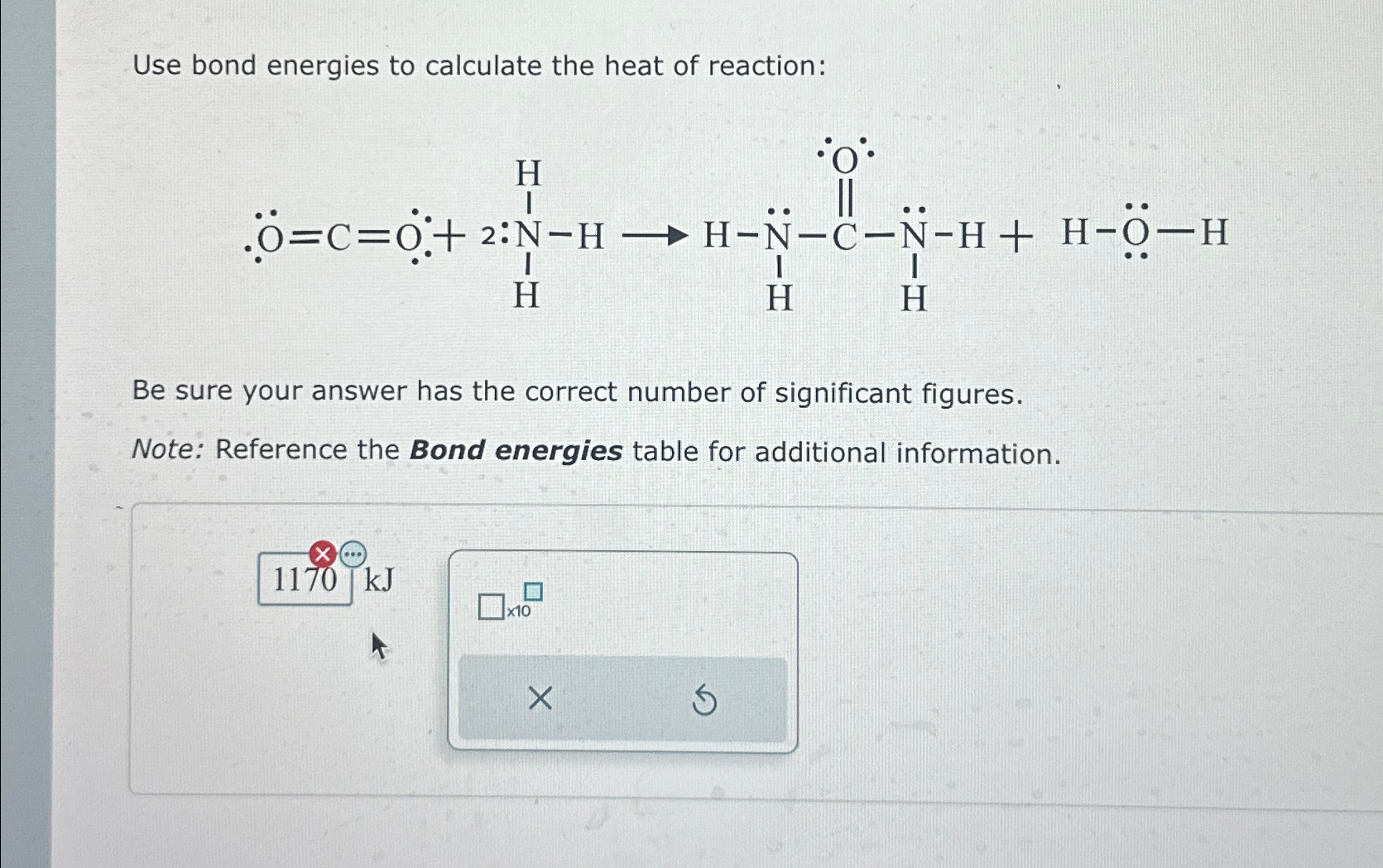Solved Use bond energies to calculate the heat of | Chegg.com