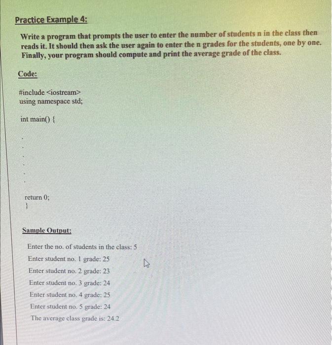Solved Practice Example 4: Write a program that prompts the | Chegg.com