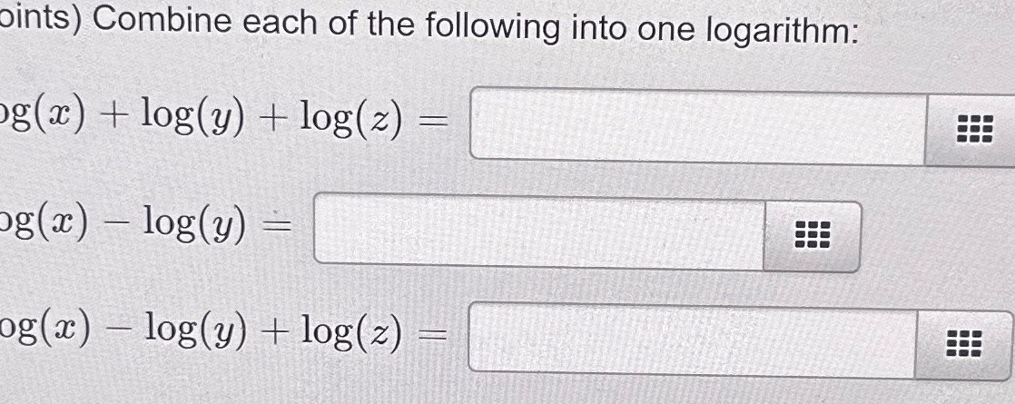 Solved oints) ﻿Combine each of the following into one | Chegg.com